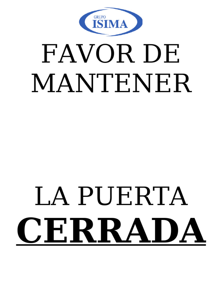 Favor de Mantener La Puerta Cerrada | PDF