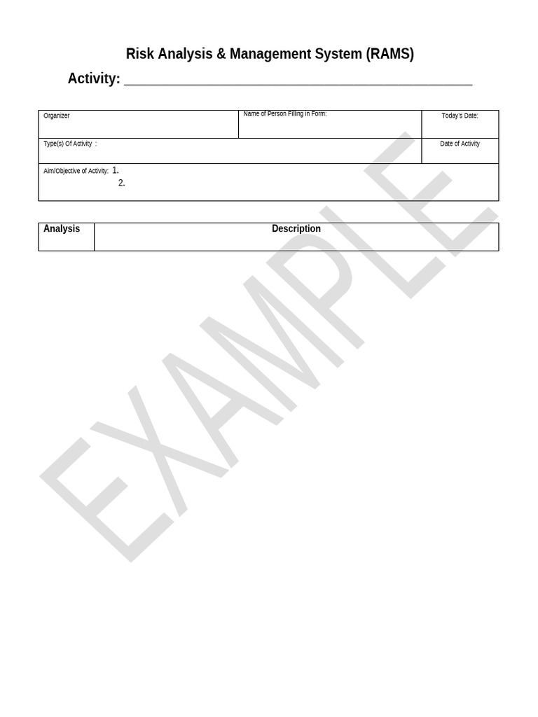 RAMS Forms | PDF