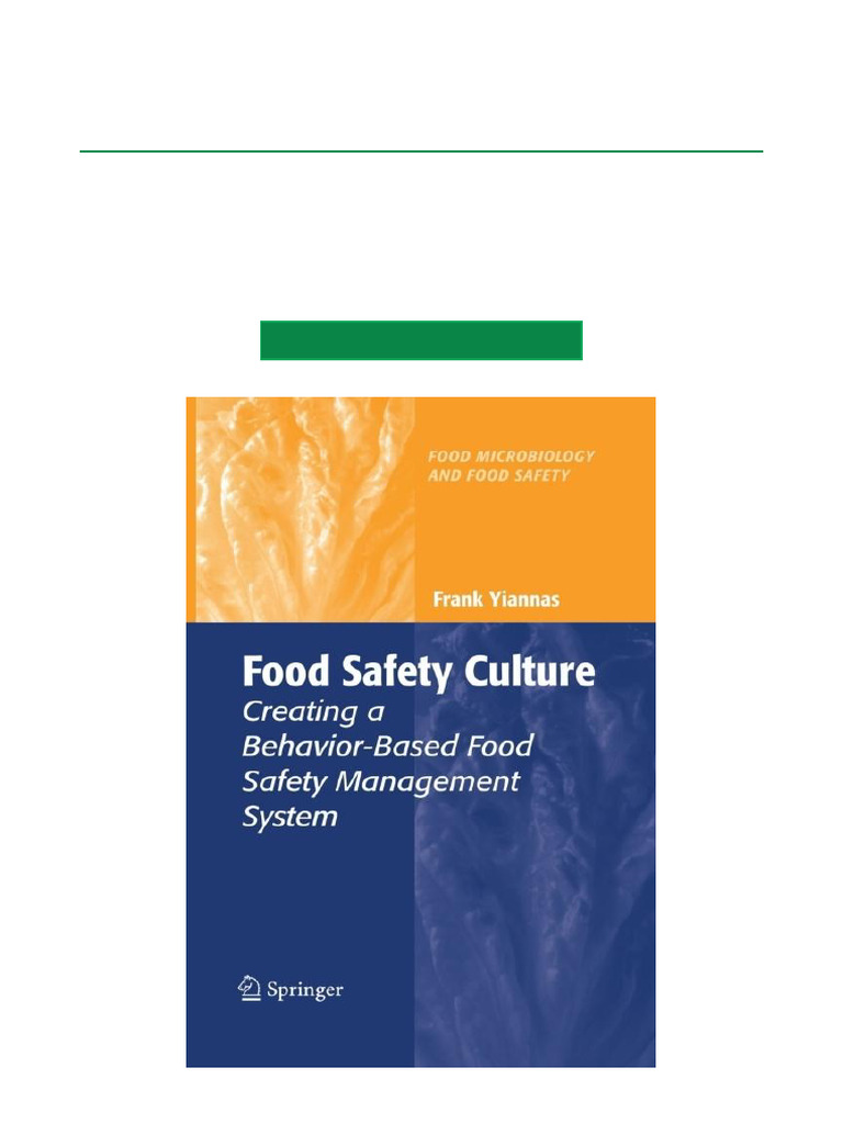 Best Selling Food Safety Culture Creating A Behavior Based Food Safety Management System Scribd ...
