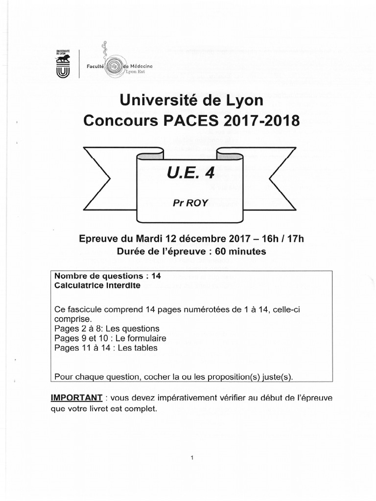 Annale UE4 - 2017 | PDF