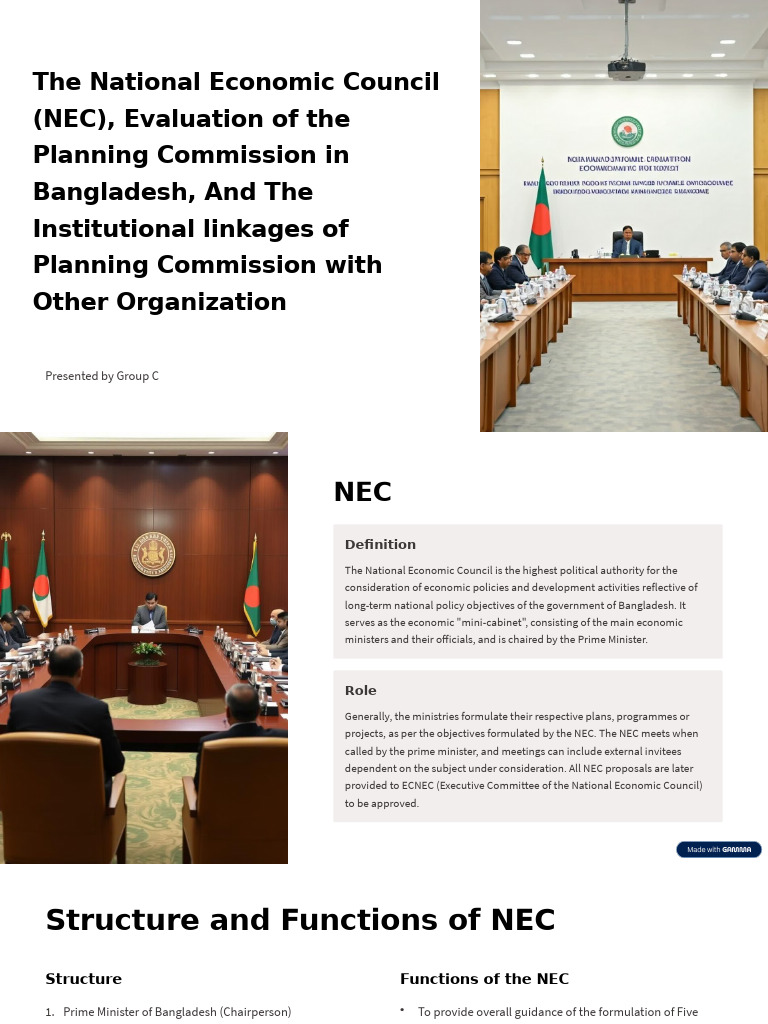 The National Economic Council NEC Evaluation of The Planning Commission ...
