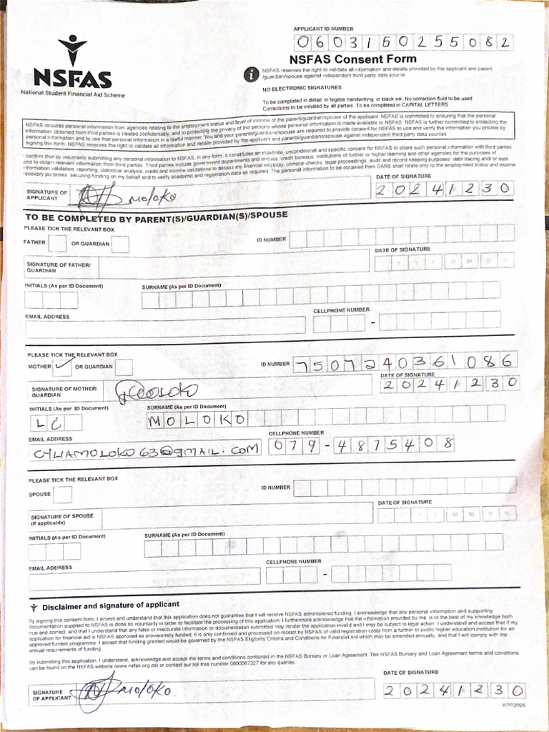 Nsfas SARS Consent Form | PDF