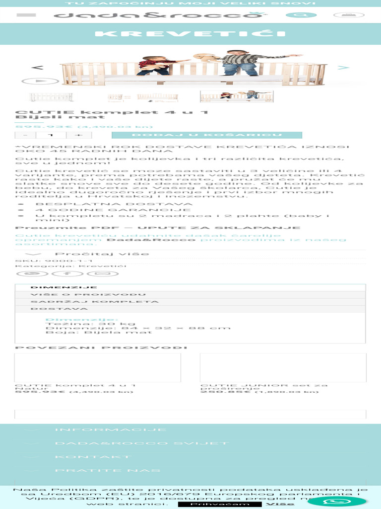 CUTIE Komplet 4 U 1 Bijeli Mat Dada&Rocco | PDF