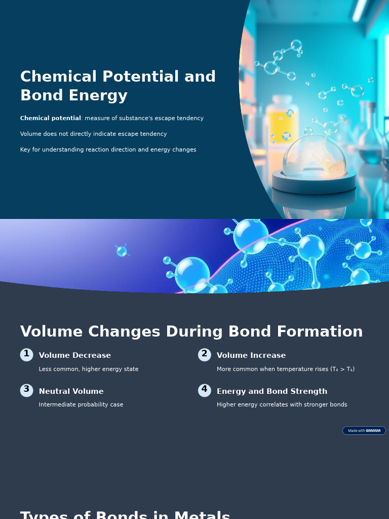 Chemical Potential and Bond Energy | PDF