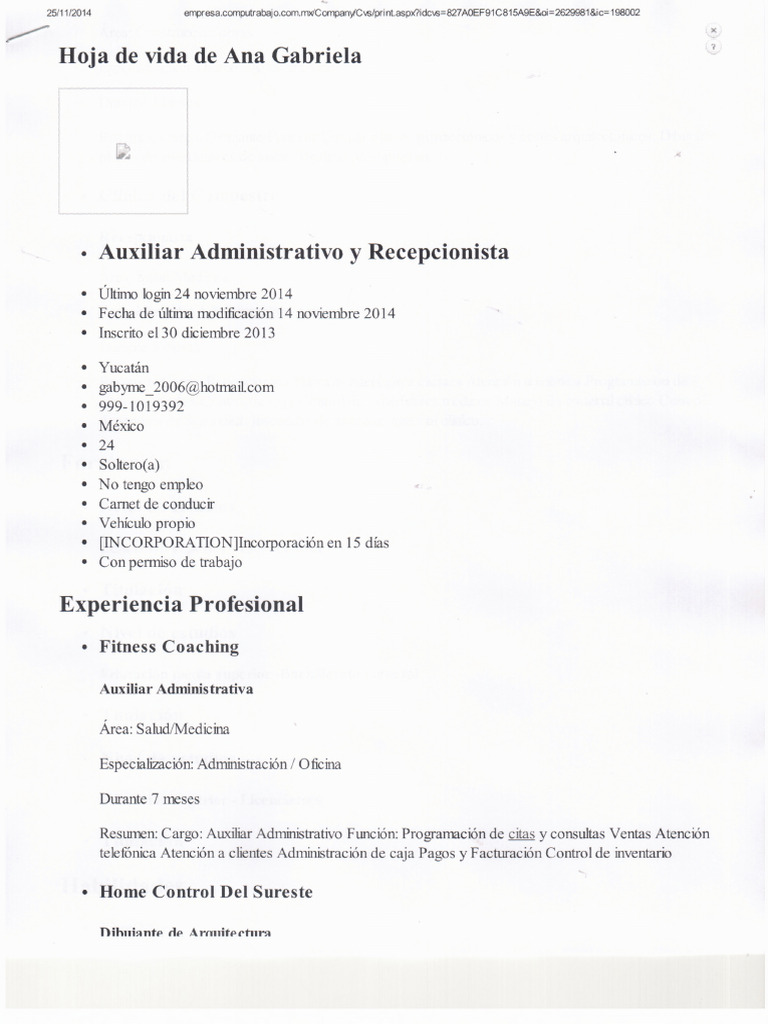 CV Ana Gabriela Mena | PDF