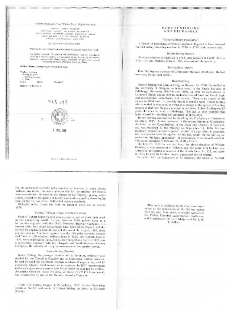 Stirling Engines - G Walker | PDF