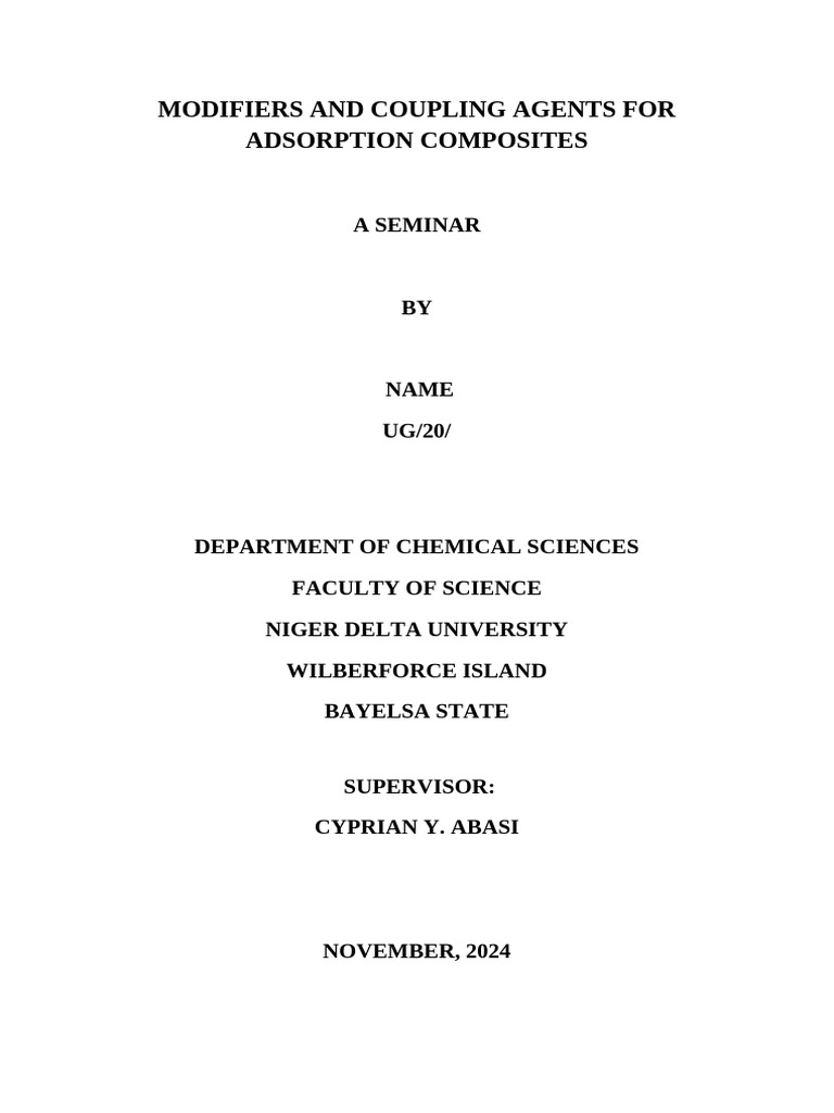 Coupling Agents in Adsorption Composites | PDF | Adsorption | Chemical ...
