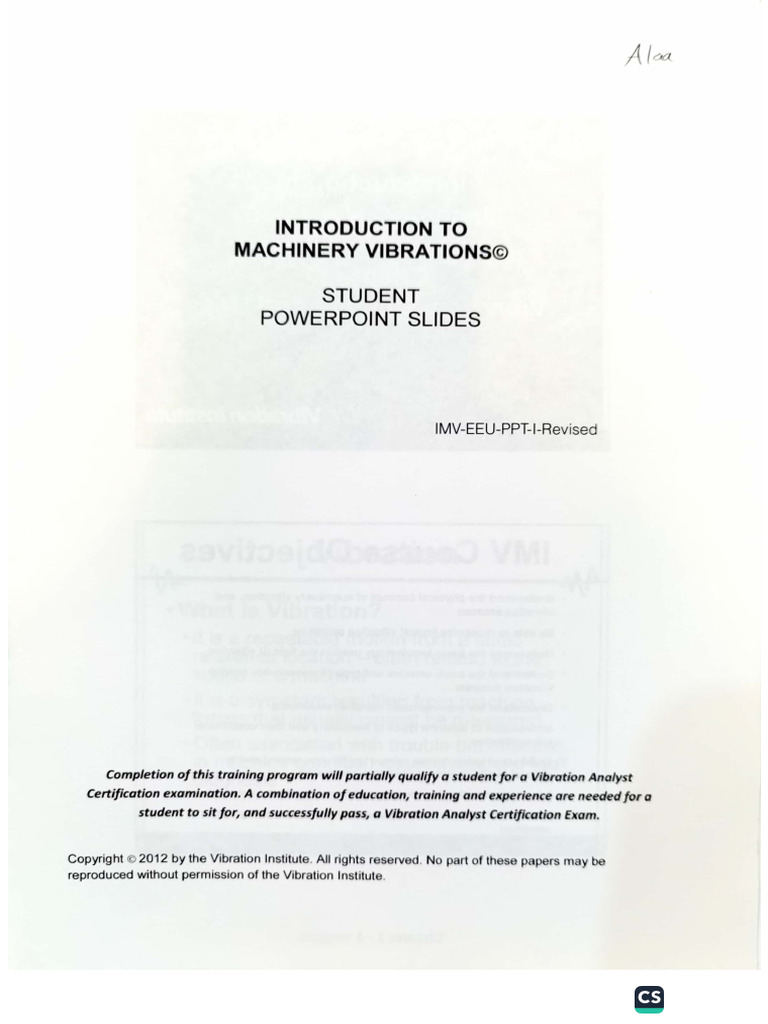 Vibration CAT I Book | PDF
