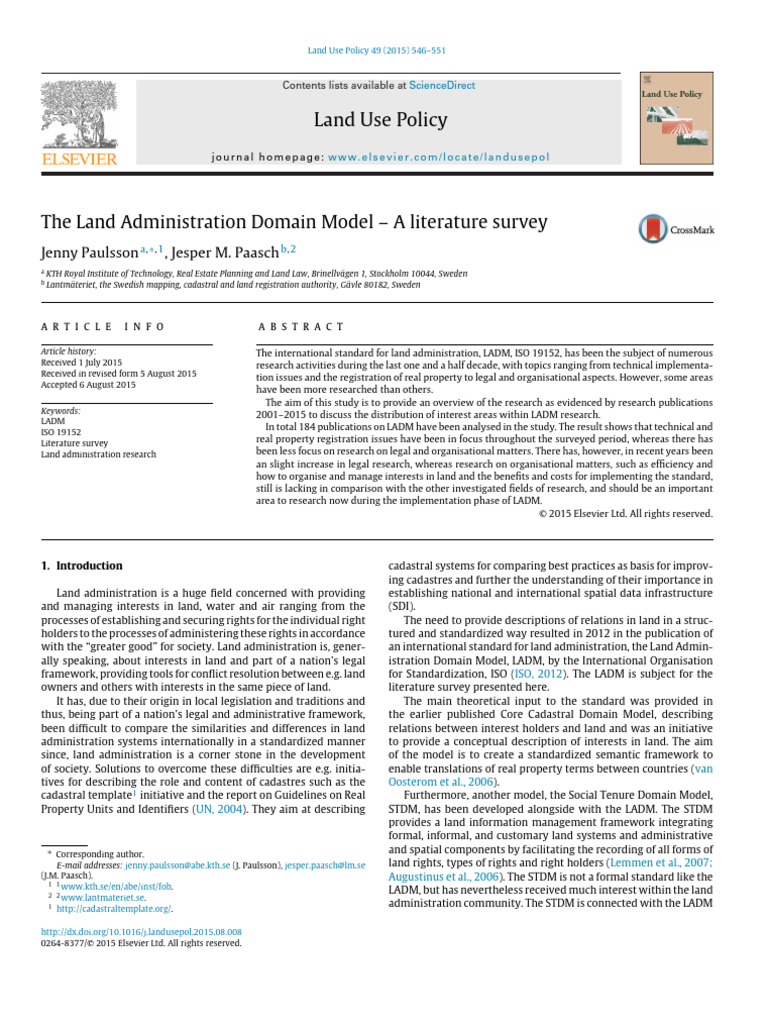 Land Adminstration Domain Model | PDF | International Organization For ...