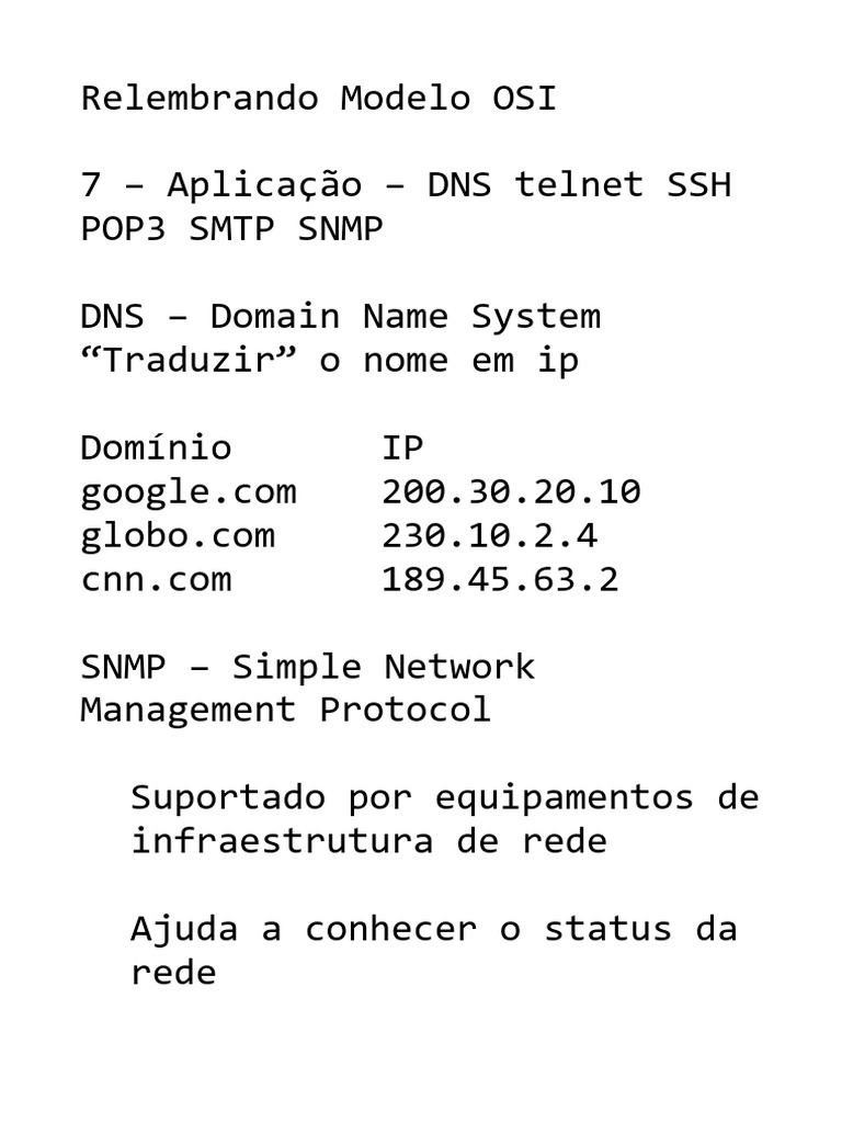 Entendendo o Modelo OSI e Protocolos de Rede | PDF