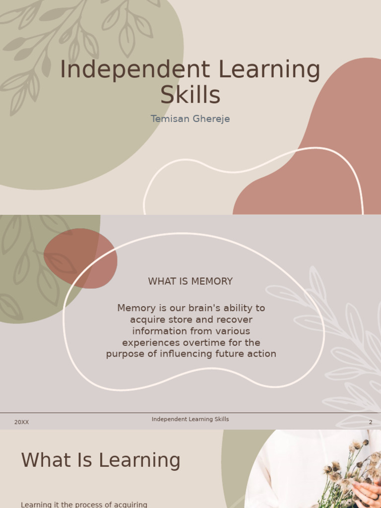 Independent Learning Skills | PDF