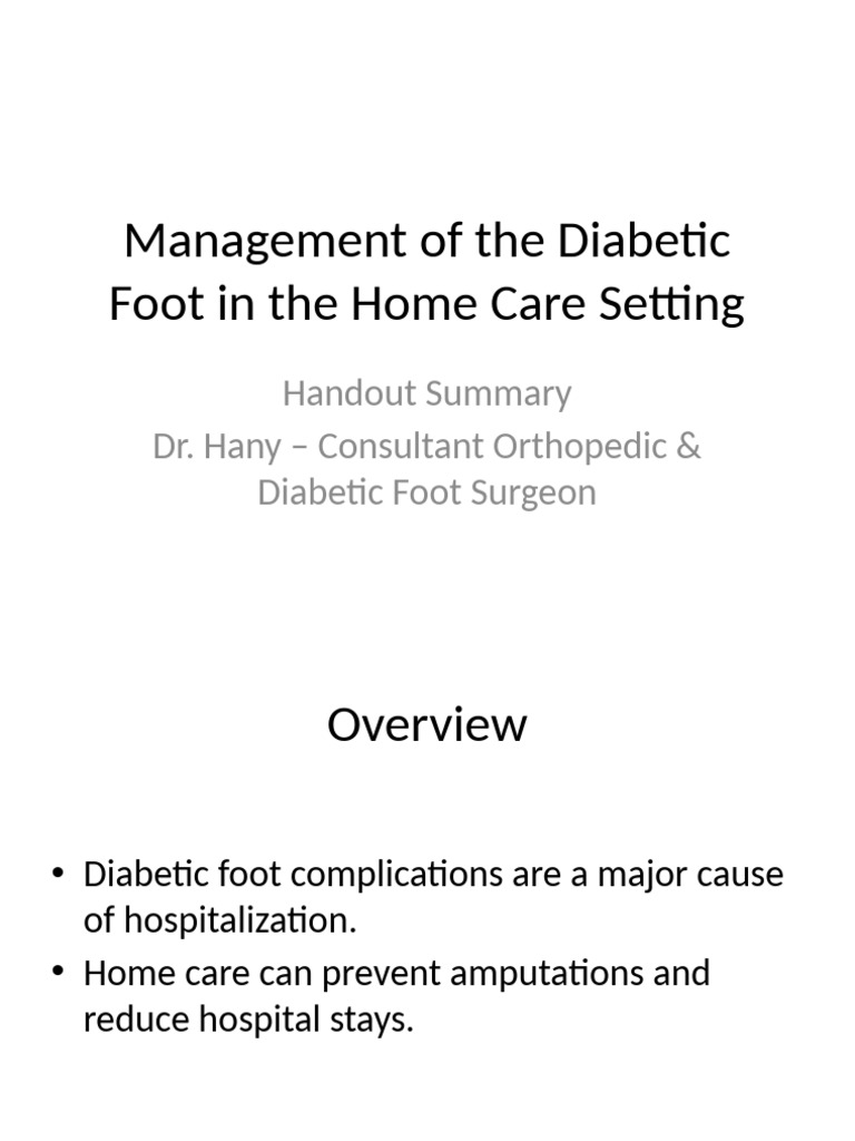 Diabetic Foot Home Care Handout Summary | PDF