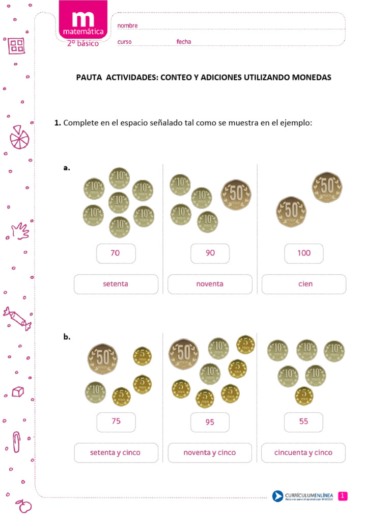 actividad de monedas | PDF