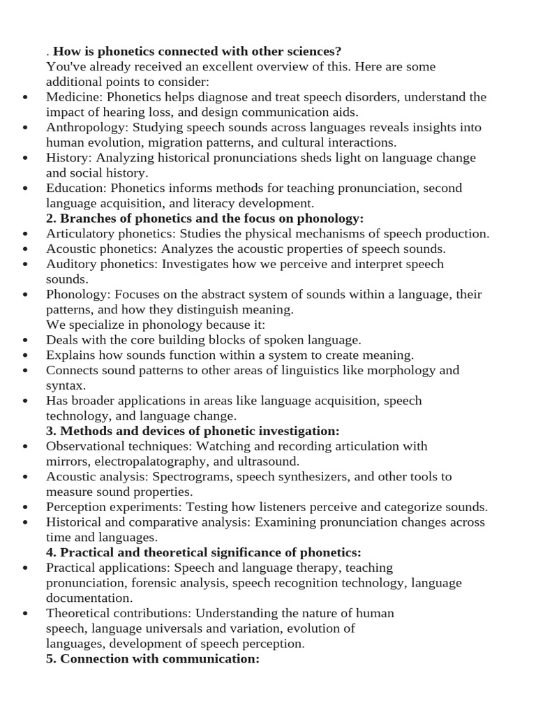 How Is Phonetics Connected With Other Sciences | PDF | Phonetics | Speech