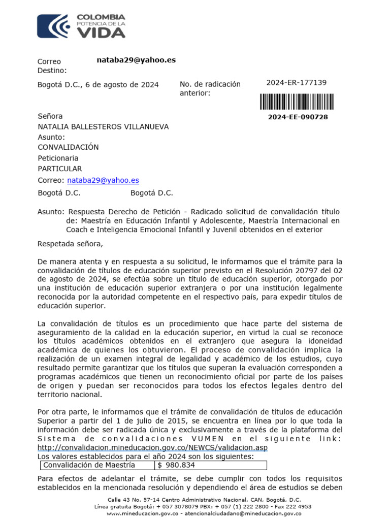 Convalidacion Colombia | PDF