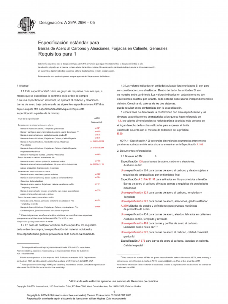ASTM A29 Standard Specification Steel Bars Carbon and Alloy Hot Wrought ...