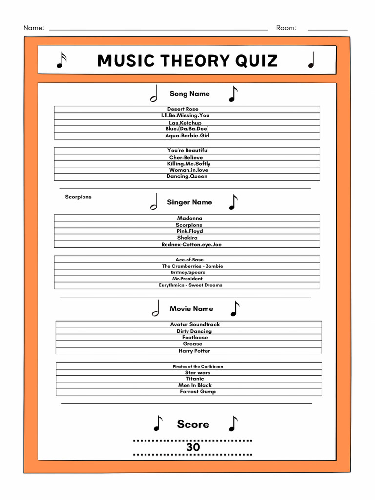 Music Theory Quiz 2 | PDF
