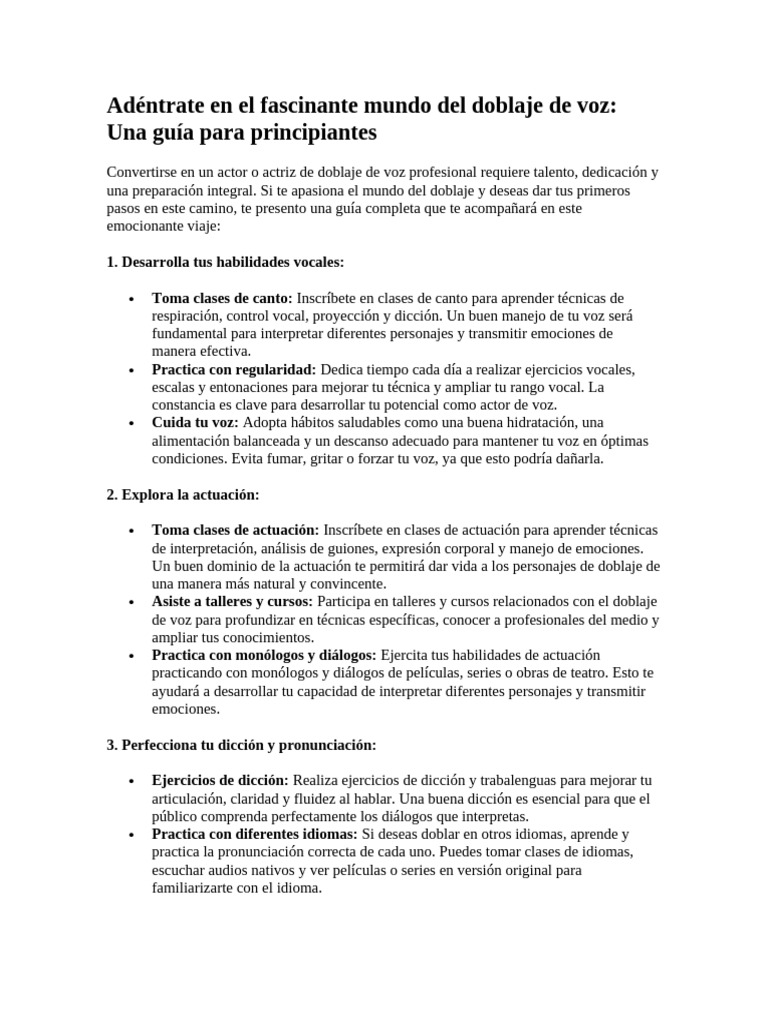 Curso de Doblaje en Cartagena | PDF | Canto | Interino