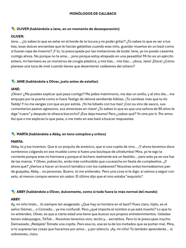 Monólogos de Callback | PDF