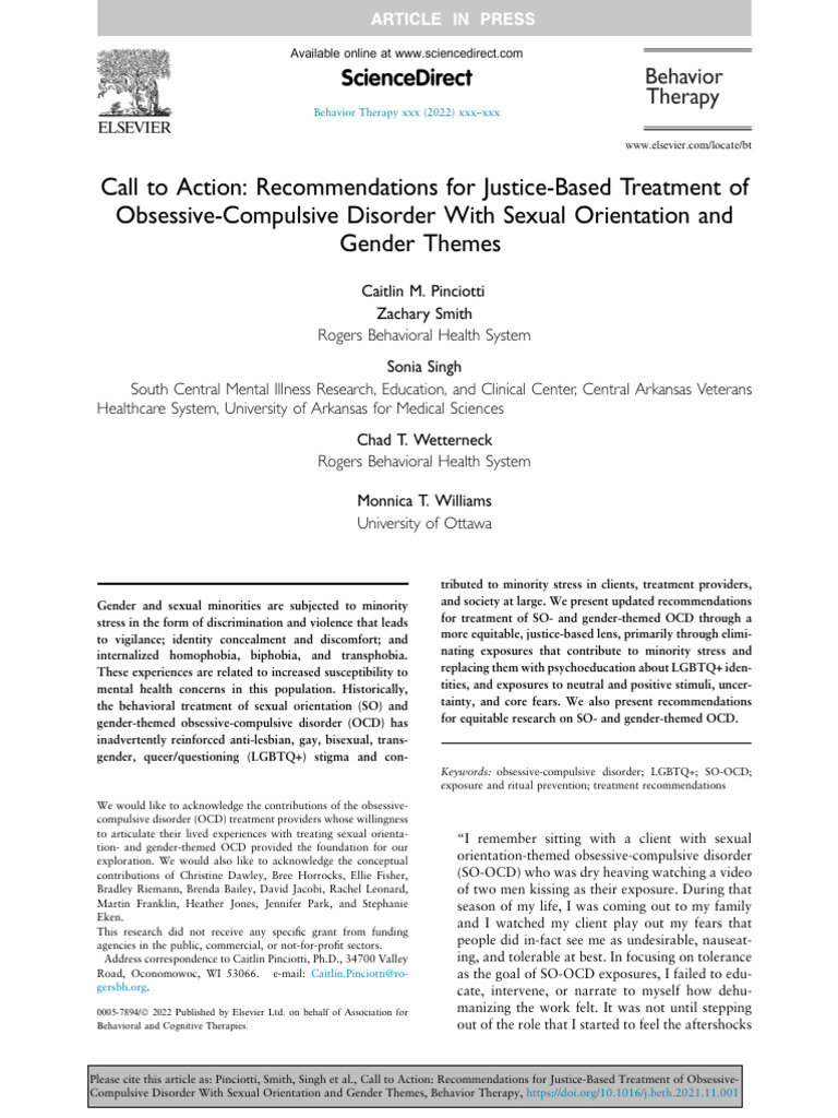 Call To Action, Recommendations For Justice-Based Treatment of ...