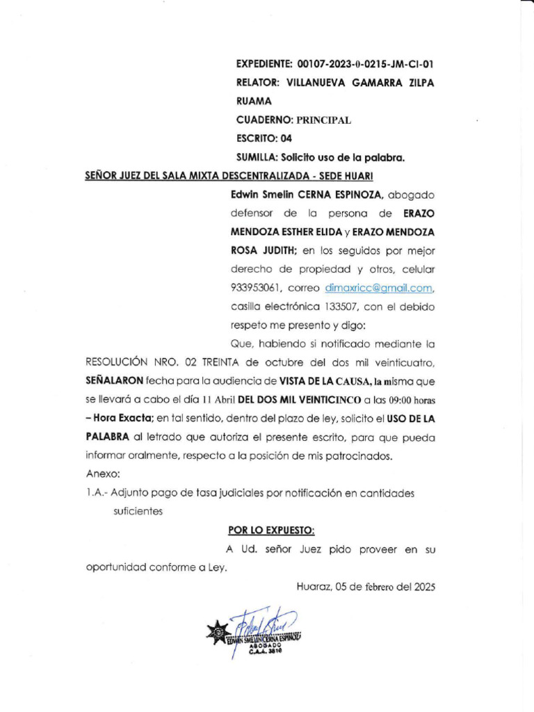 Solicito Uso de La Palabra - 20250210 - 0001 | PDF