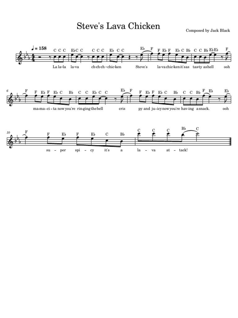 Steve's Lava Chicken Sheet Music | PDF