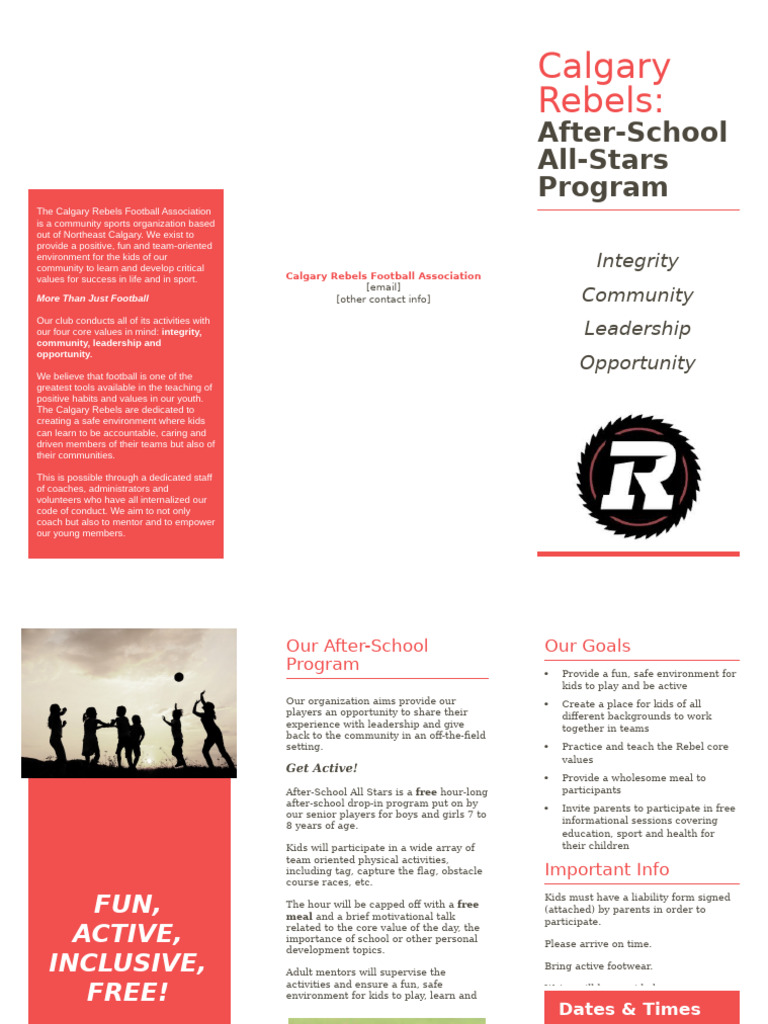 Calgary Rebels After-School Program | PDF | Social Psychology