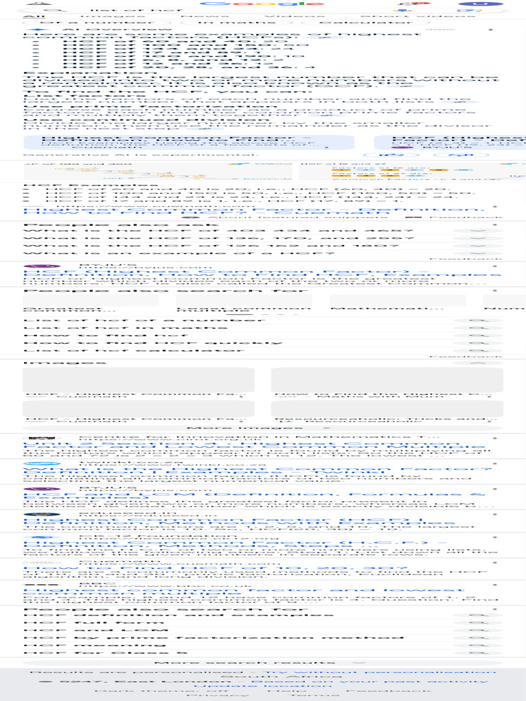 Understanding Highest Common Factor (HCF) | PDF | Algorithms | Arithmetic