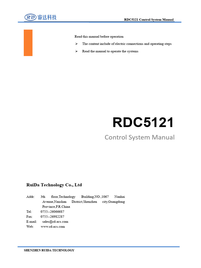 RDC5121 Control System Manual Guide | PDF | Computer File | Menu ...