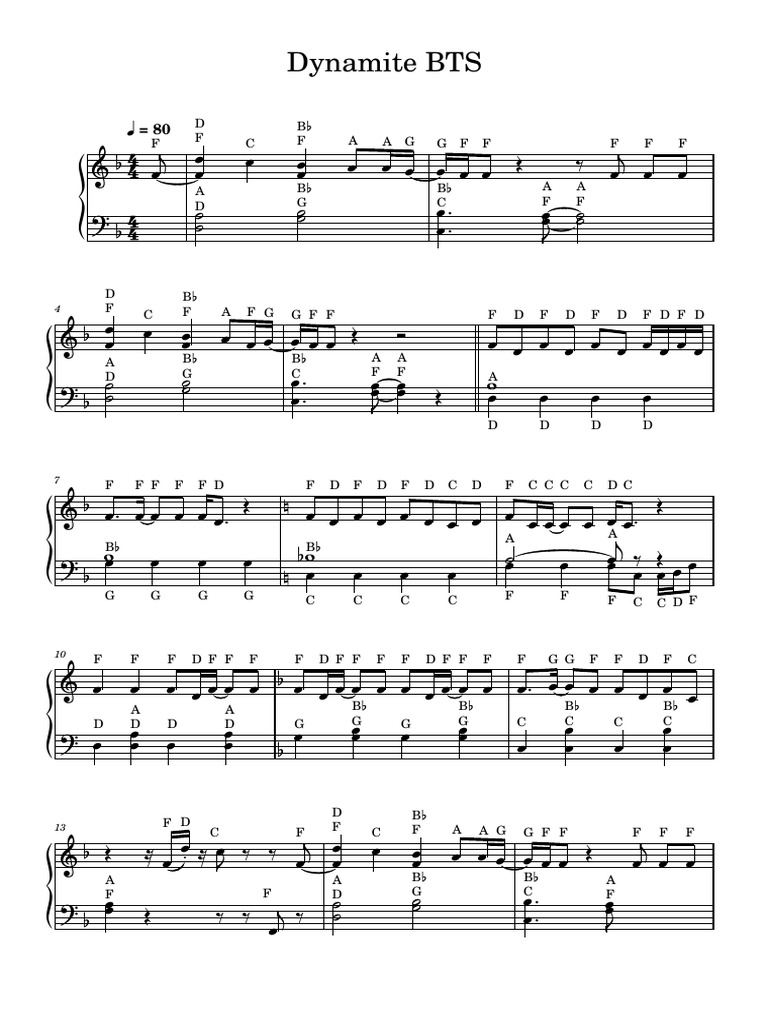 Dynamite BTS With Letter Notes | PDF