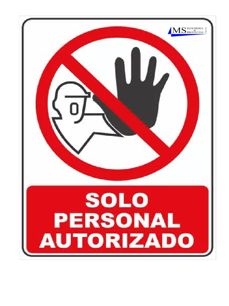 Señalizacion de Solo Personal Autorizado | PDF