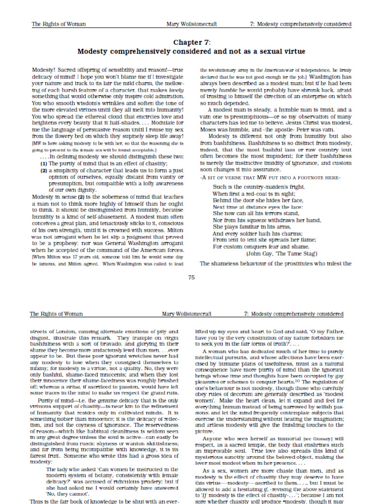 Modesty Conprehensively Considered and Not As Sexual Virtue | PDF
