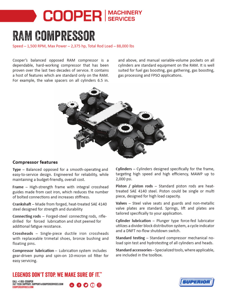 SPC20002 Superior RAM Compressor Web | PDF | Piston | Horsepower