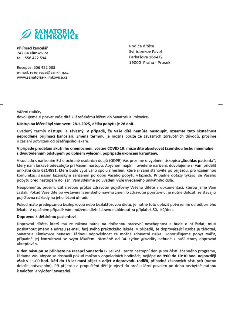 Zvaci Dopis - Deti 2025 | PDF