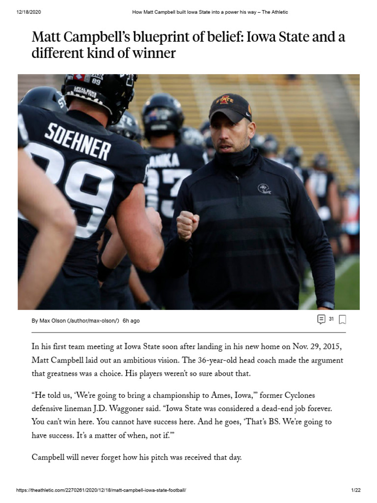 Matt Campbell's Iowa State Transformation | PDF | Sports