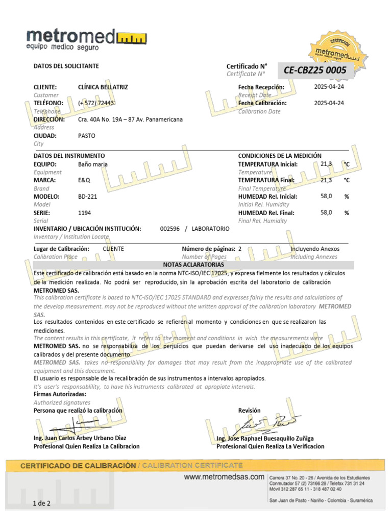 Termómetro Ce-Cbz25 0005 | PDF | Exactitud y precisión | Cantidad
