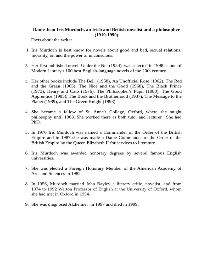 Iris Murdoch | PDF