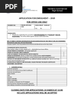 Grade 8 Application Form 2026 WHS | PDF
