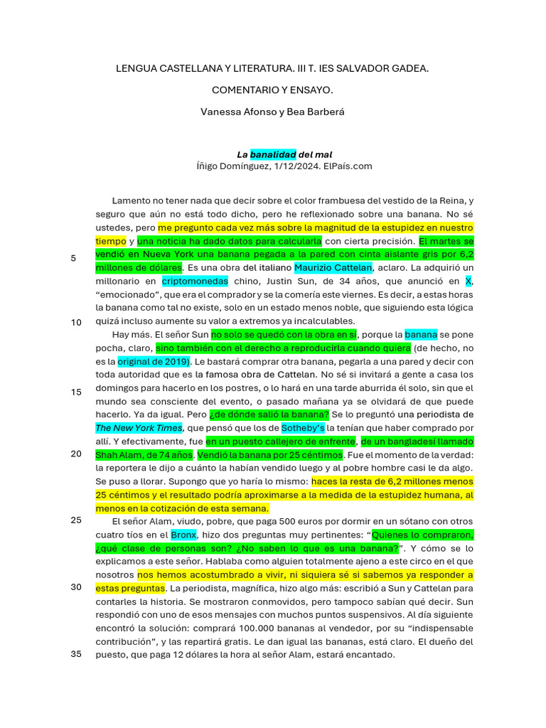 Solucionario Banalidad Del Mal | PDF | Hannah Arendt | Lingüística