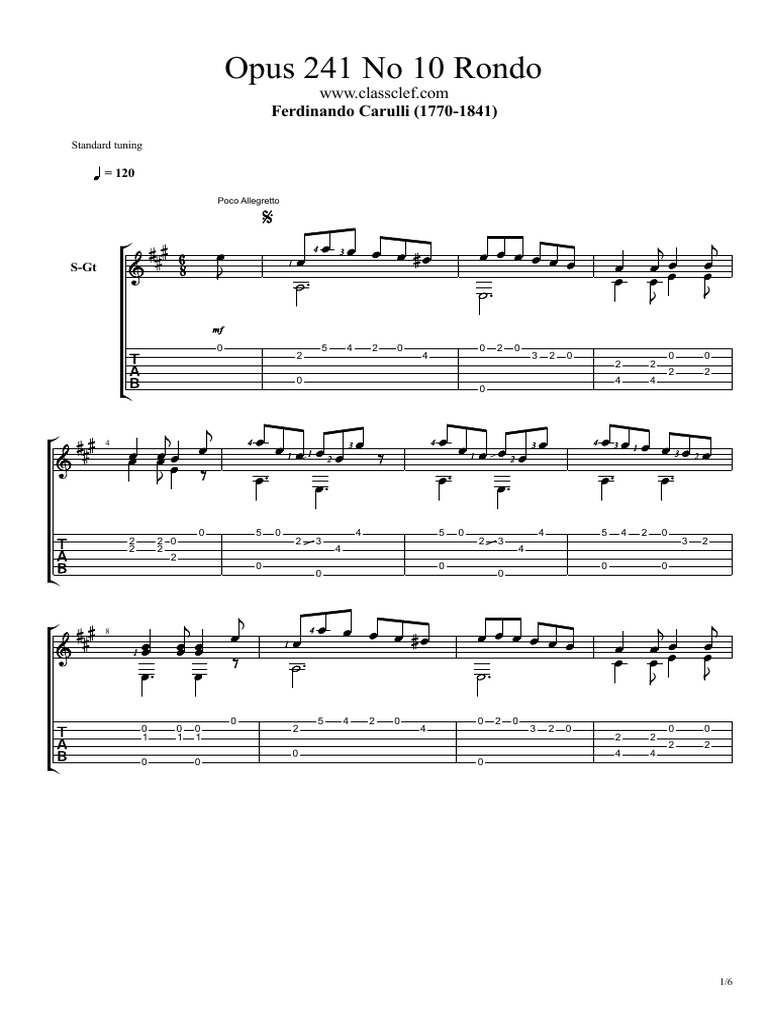 Rondo Opus 241 by Carulli | PDF