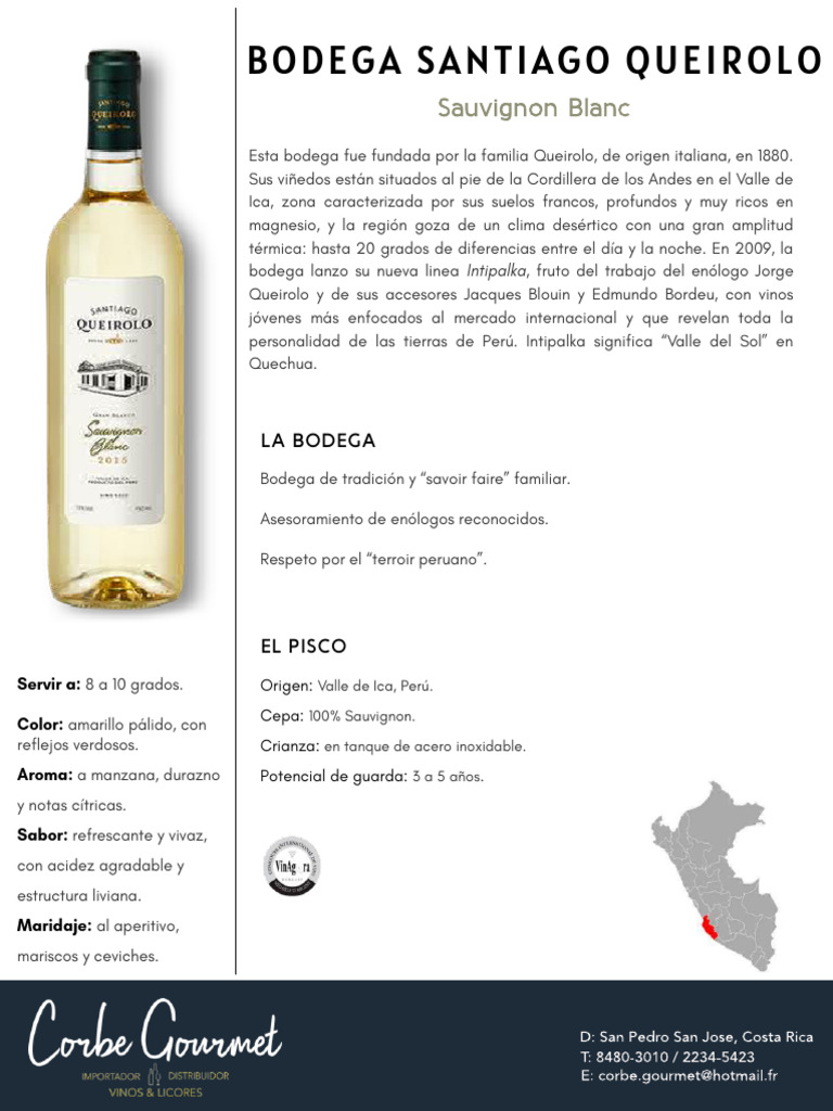 Ficha Técninca Santiago Queirolo Sauvignon Blanc | PDF