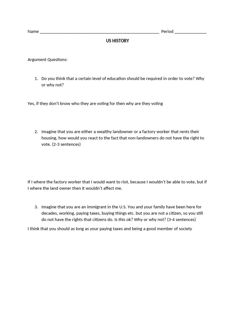 Argument Questions-1 | PDF