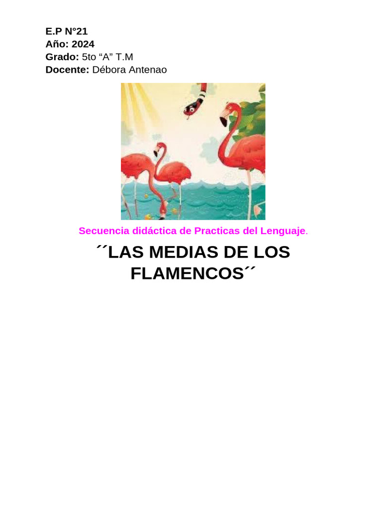 Secuencia Las Medias de Los Flamencos | PDF | Puntuación | Escritura