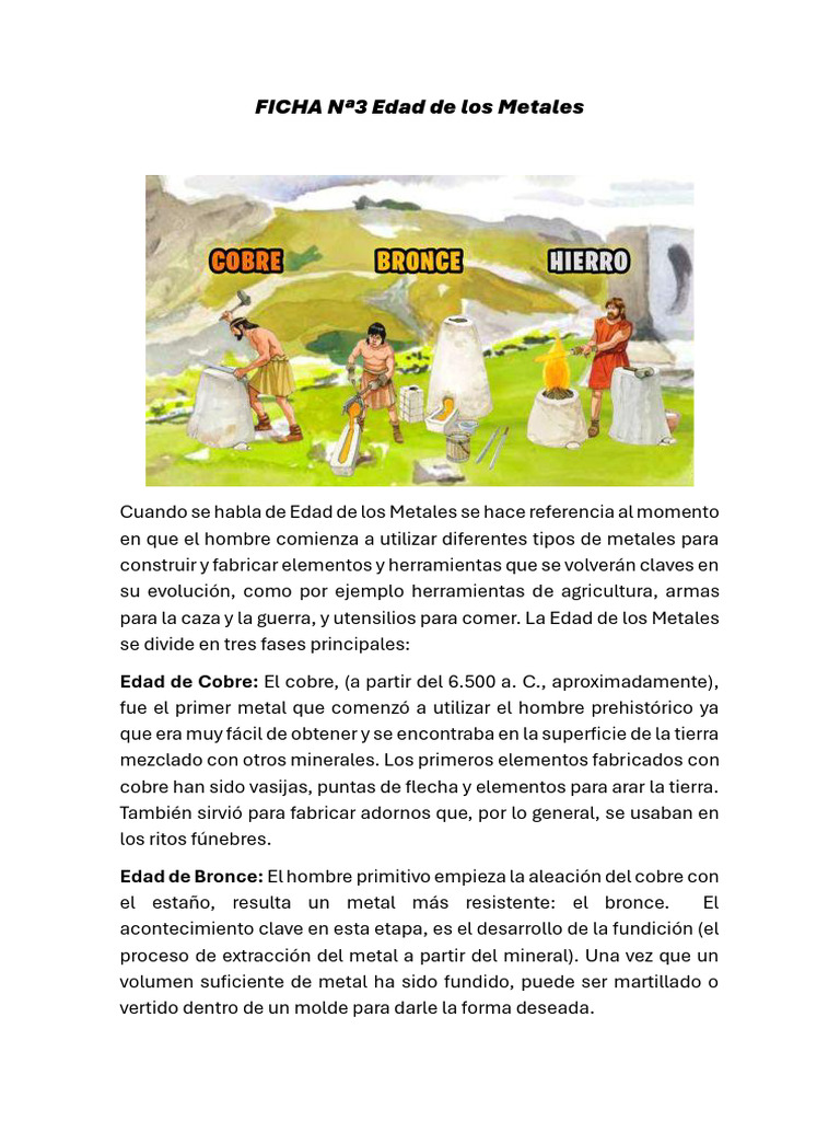 FICHA 3 Edad de Los Metales | PDF