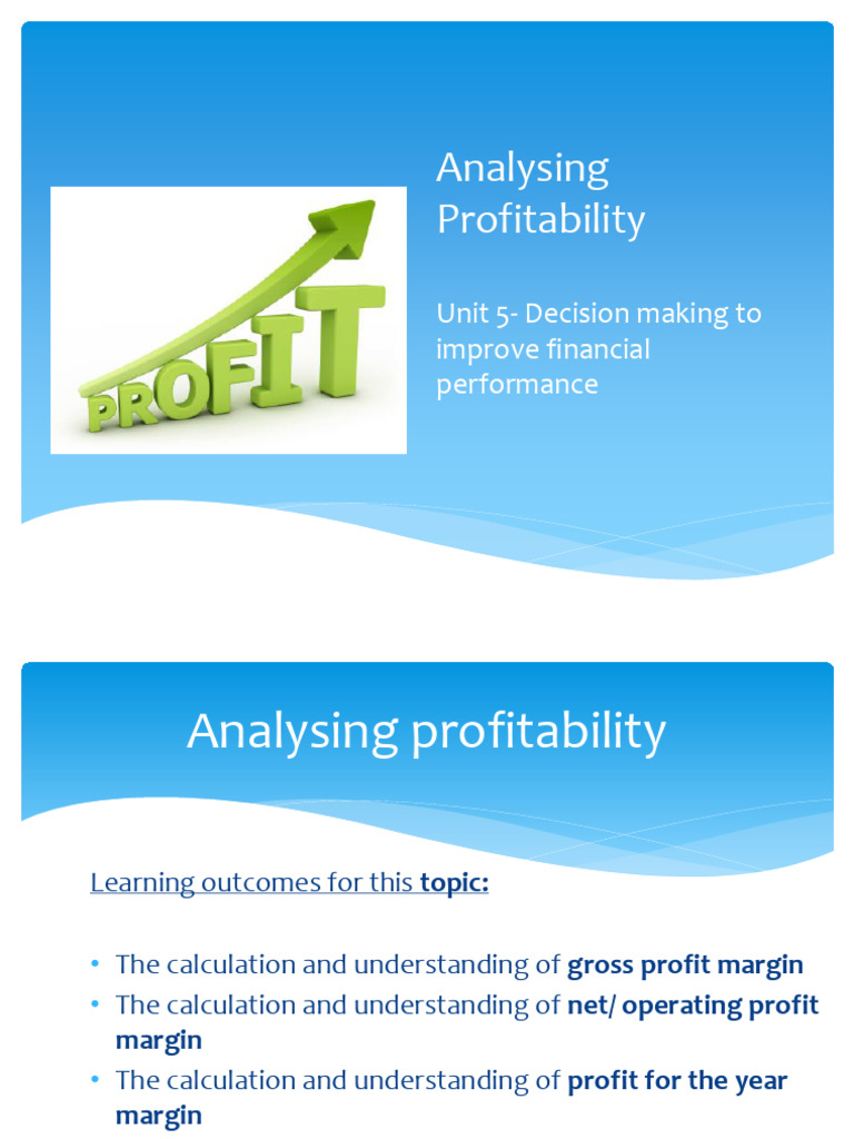 Topic 30 - Analysing Profitability TEACHER | PDF | Net Income | Gross ...