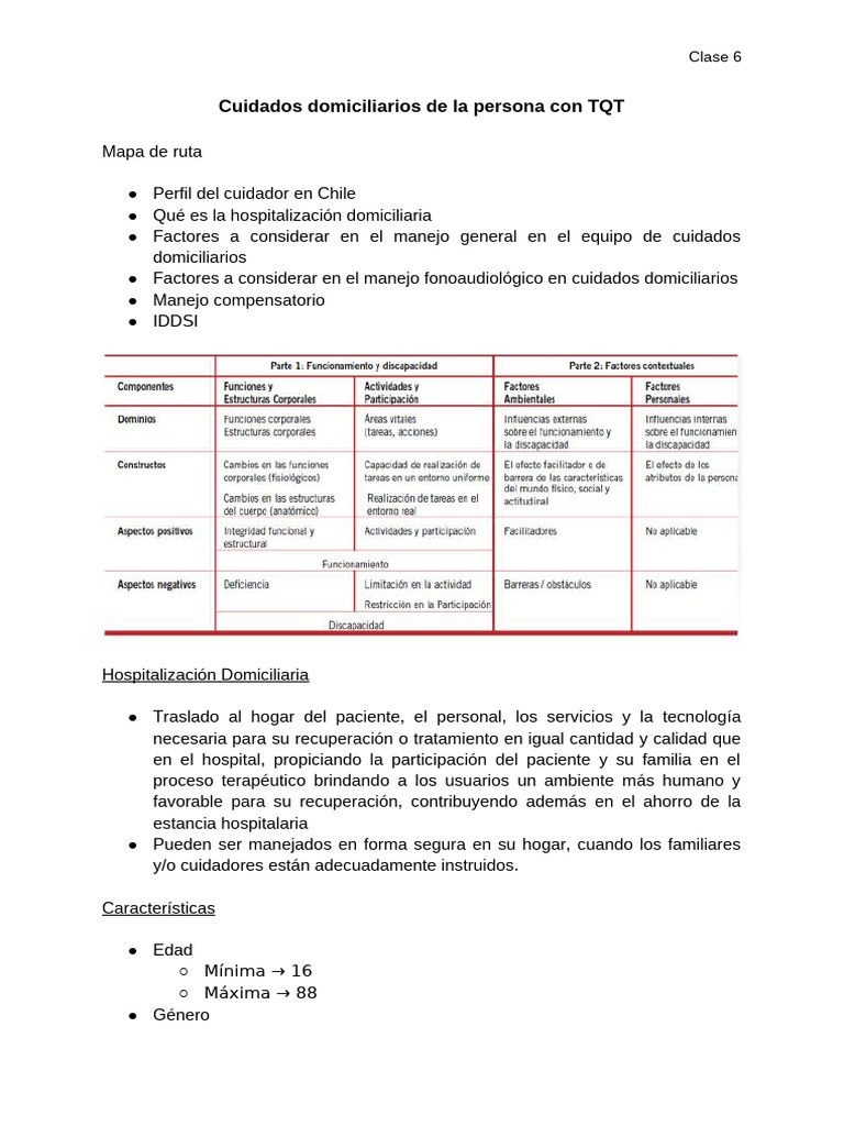 Clase 6 - Cuidados Domiciliarios de La Persona Con TQT | PDF | Hospital | Sentidos
