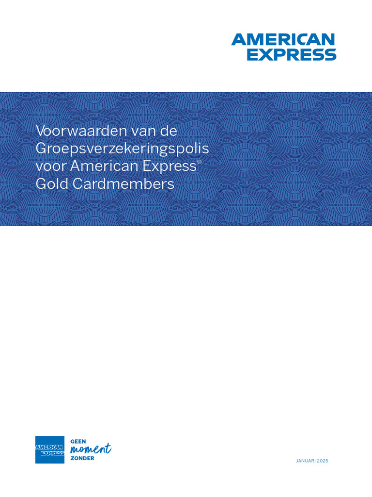 Verzekeringsvoorwaarden American Express Gold Card | PDF