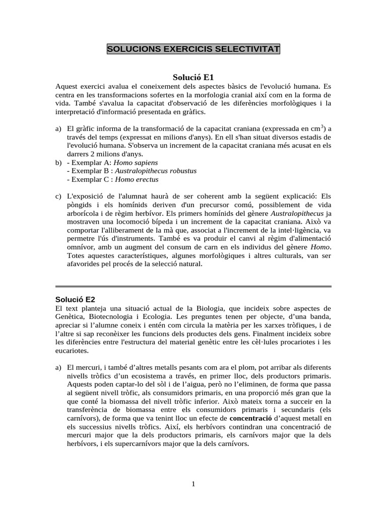 Exer Selectivitat Solucions | PDF