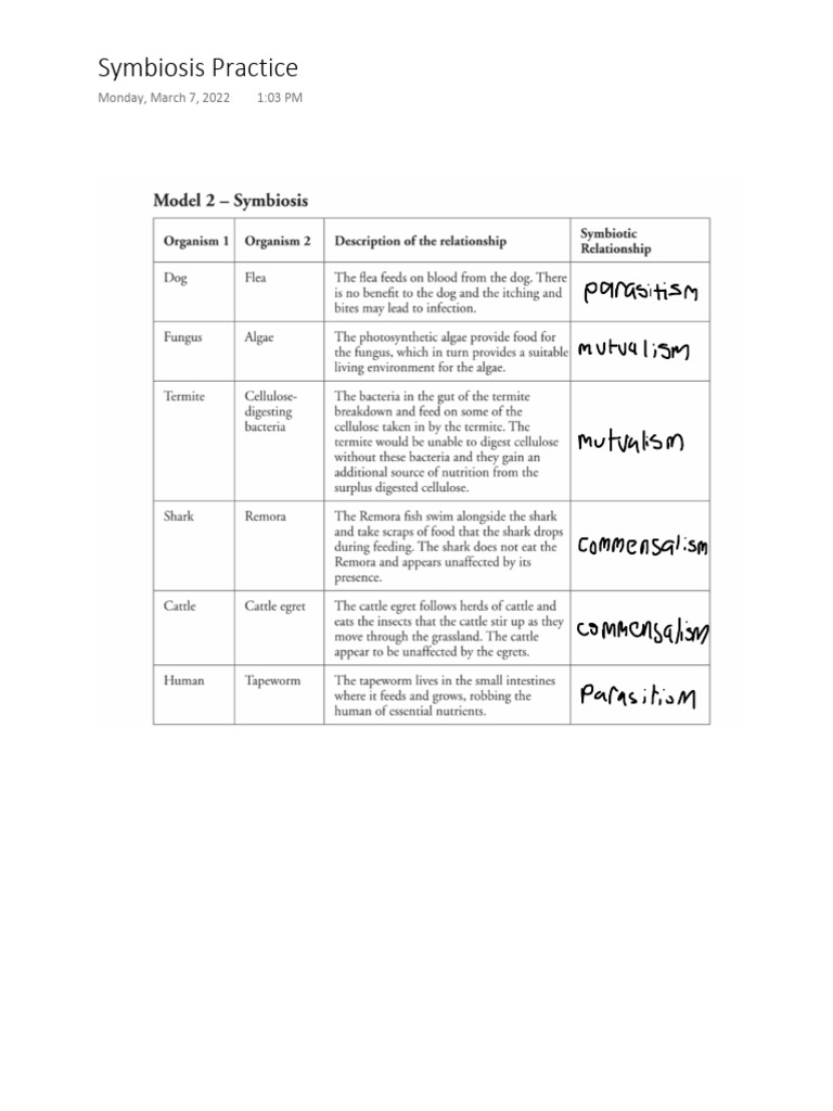 Symbiosis Practice | PDF