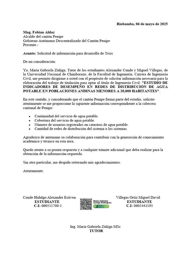 Oficio Penipe Signed | PDF